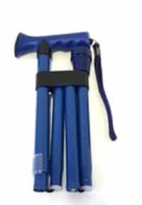 Folding Walking Stick Soft Rubber Hand Grip Pearl Finish • Able Medilink