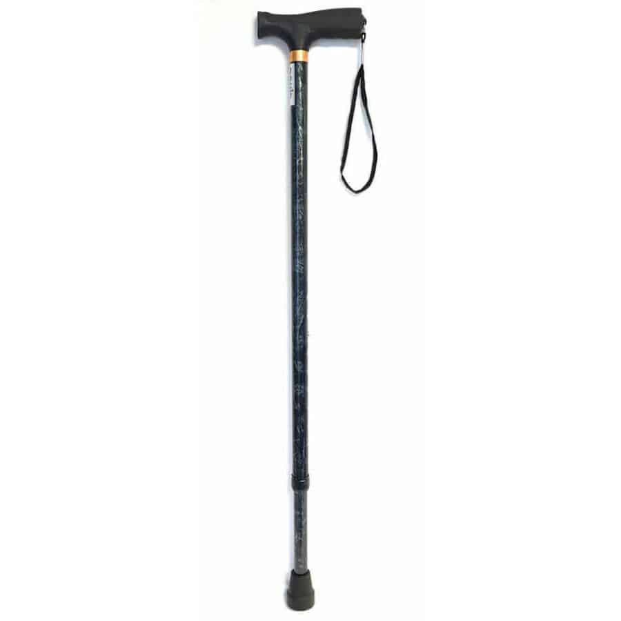 Folding Walking Stick Soft Rubber Hand Grip Pearl Finish • Able Medilink
