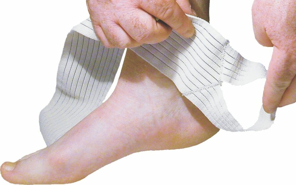 Bodyassist Elastic Ankle Wrap with Loop Anchor - Beige • Able Medilink
