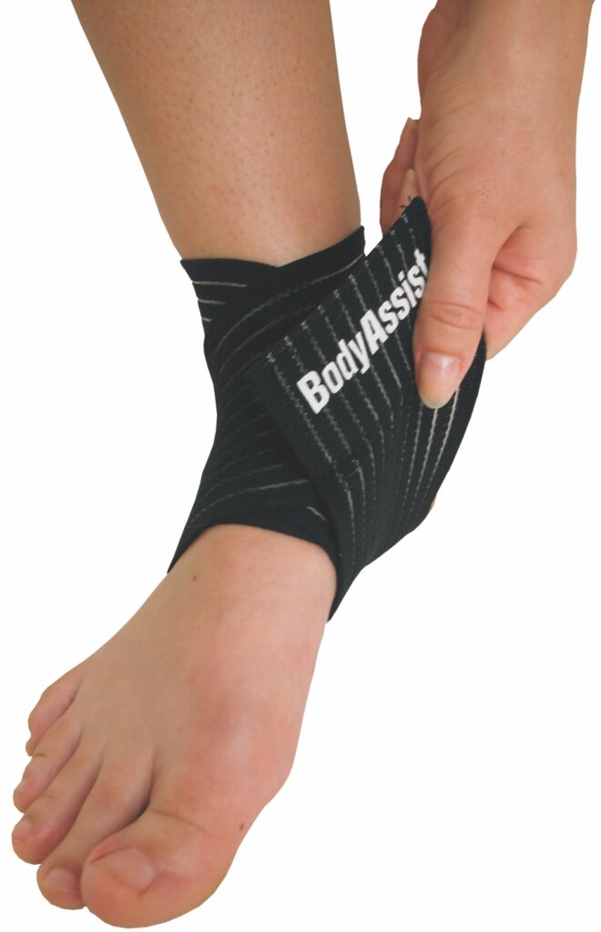 Bodyassist Elastic Ankle Wrap with Loop Anchor - Beige • Able Medilink